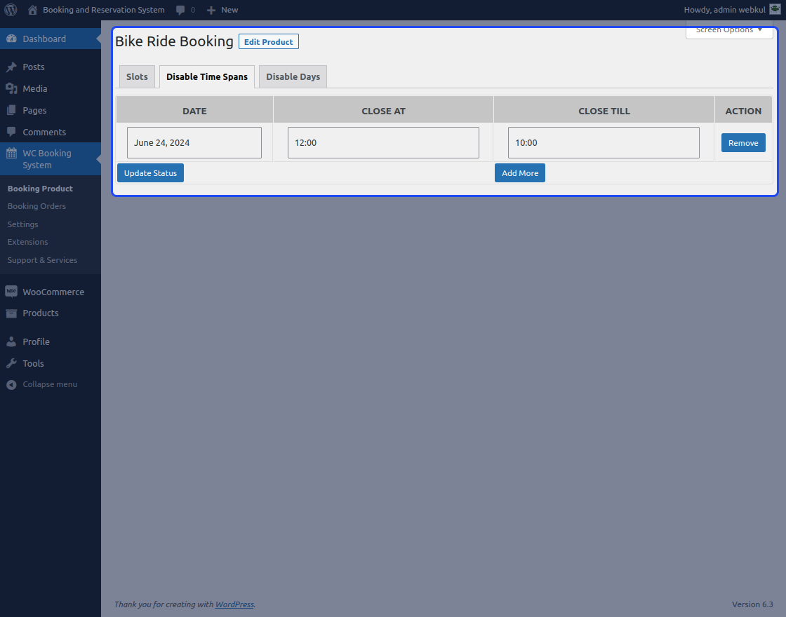 Booking And Reservation Plugin for WooCommerce by Webkul | CodeCanyon